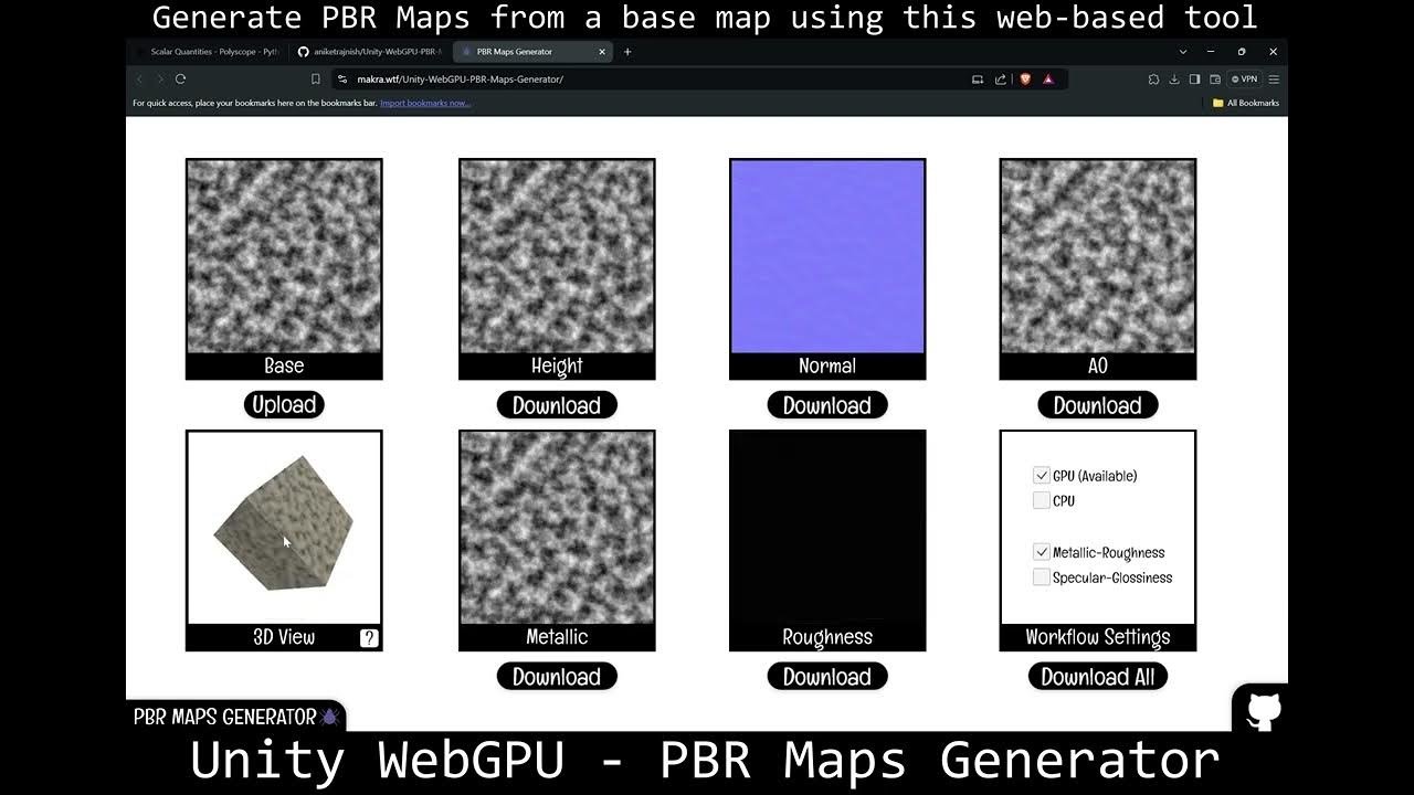 Generate PBR texture maps from a base map using this web-based tool [ Unity WebGPU ] - YouTube