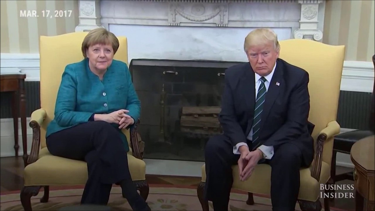 Trump Merkel Handshake Titanic - YouTube