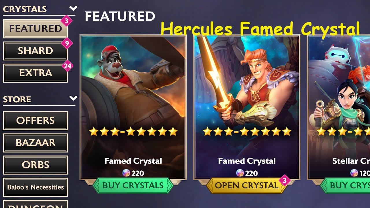 Hercules Famed Crystal OPENING | Hercules give us strength! | Disney ...