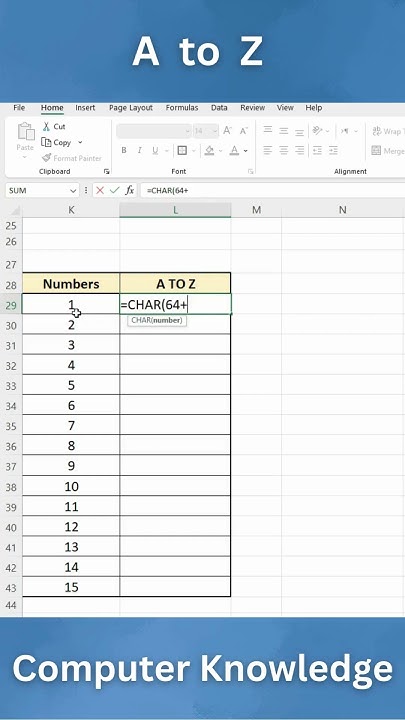 Seek Knowledge A To Z Best Trick In Excel Exceltech Exceltips Viral Youtube
