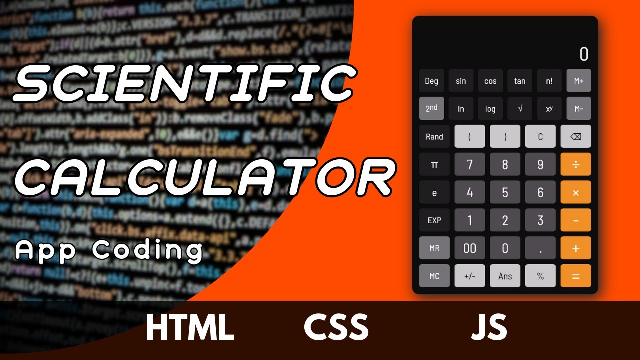 Scientific Calculator App Coding In Html Css And Javascript Youtube