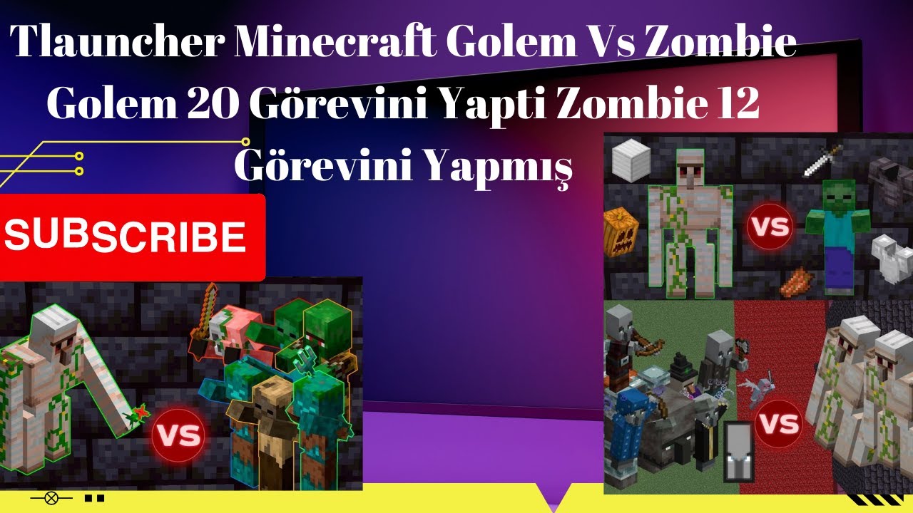 Tlauncher Minecraft Golem Vs Zombie Golem 20 Görevini Yapti Zombie 12 ...