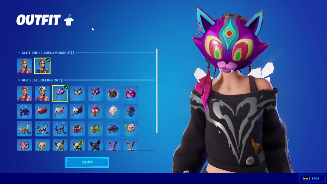 Fortnite Up Close Look At Haven Mask Collection - YouTube