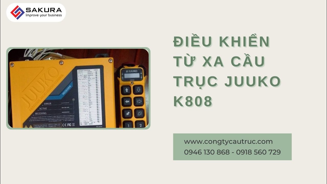 ĐIỀU KHIỂN TỪ XA CẦU TRỤC JUUKO K808 - YouTube