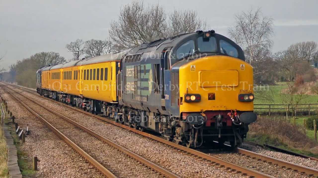 37611 & 37612 - 1Q31 Cambridge-Derby Test Train- 16/02/2013 - YouTube
