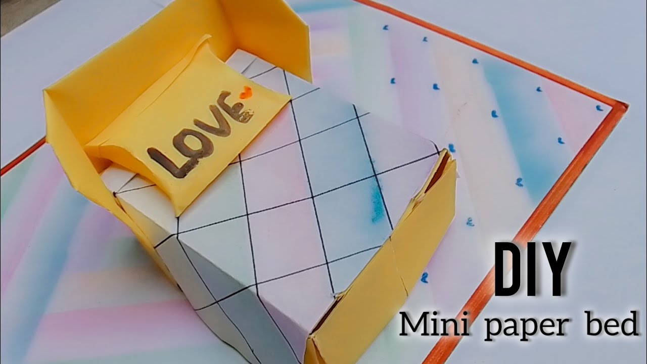 How to make origami bed & bedding / DIY mini paper bed / Easy Origami bed - YouTube