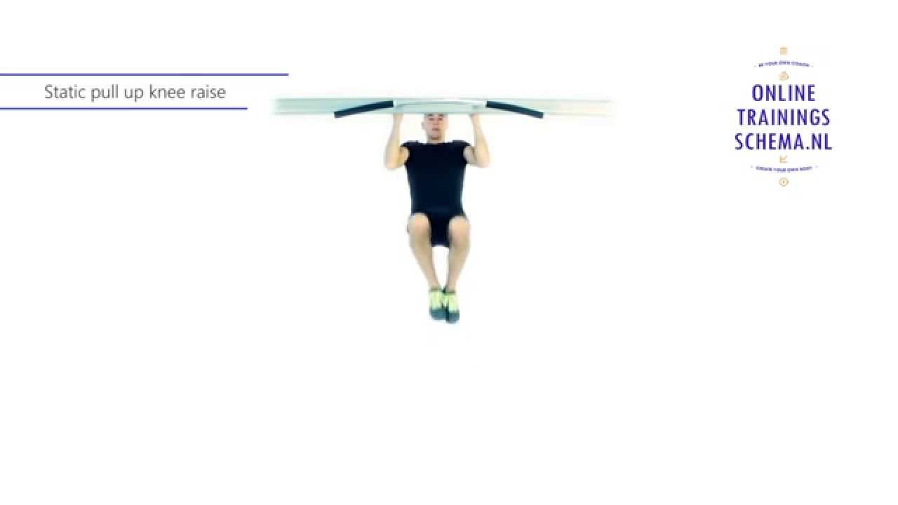 Static pull up knee raise - Biceps en buikspieroefening ...