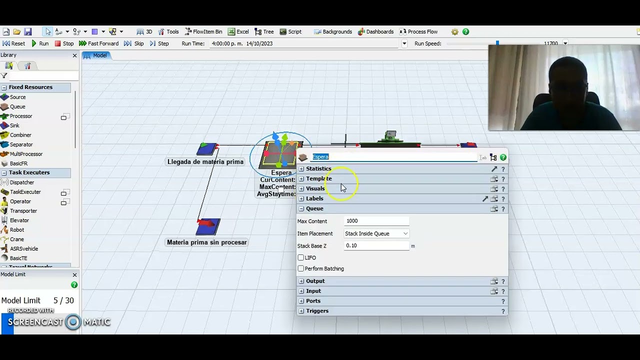 Simulación FLEXSIM laboratorio de procesos industriales - YouTube