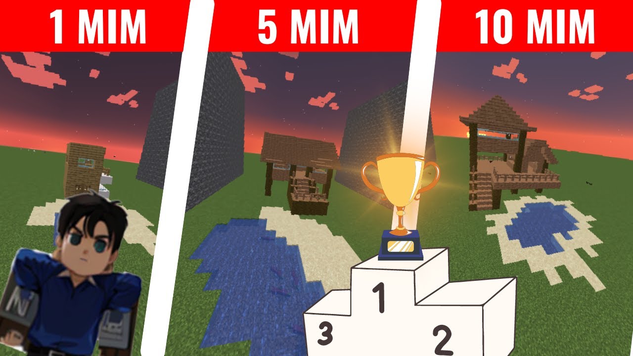 CASA DE 1 MIM , 5 MIM E 10 MIM QUAL FICOU MELHOR !?!? - MINECRAFT ...