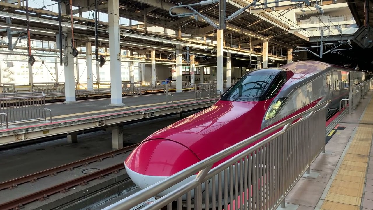 4K 3035B/3035M はやぶさ35号+こまち35号 E5系/E6系 大宮駅17番線発車 - YouTube