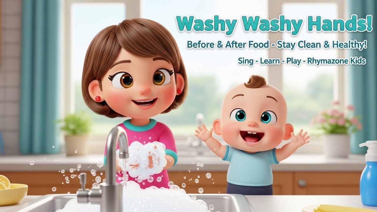 Washy Washy Hands 💦 | Wash Your Hands Song for Kids | Hygiene Learning ...