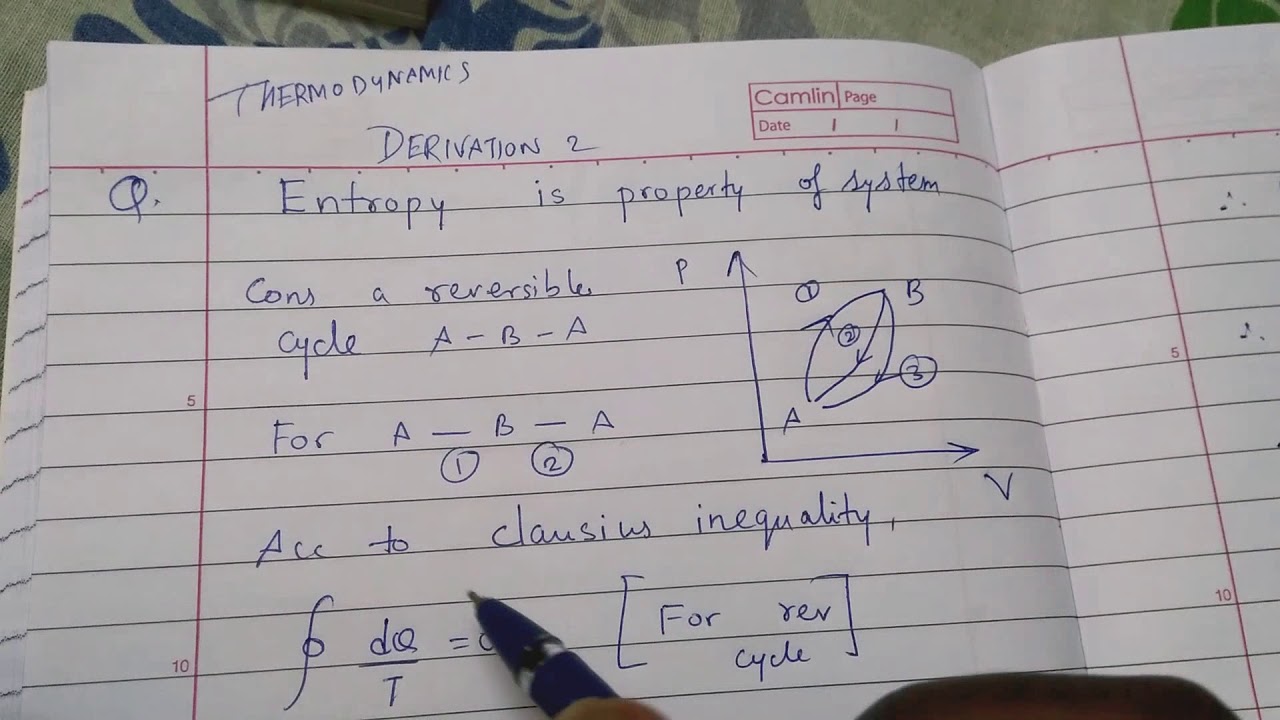 ENTROPY IS A PROPERTY OF SYSTEM DERIVATION THERMODYNAMICS EXPLANATION ...