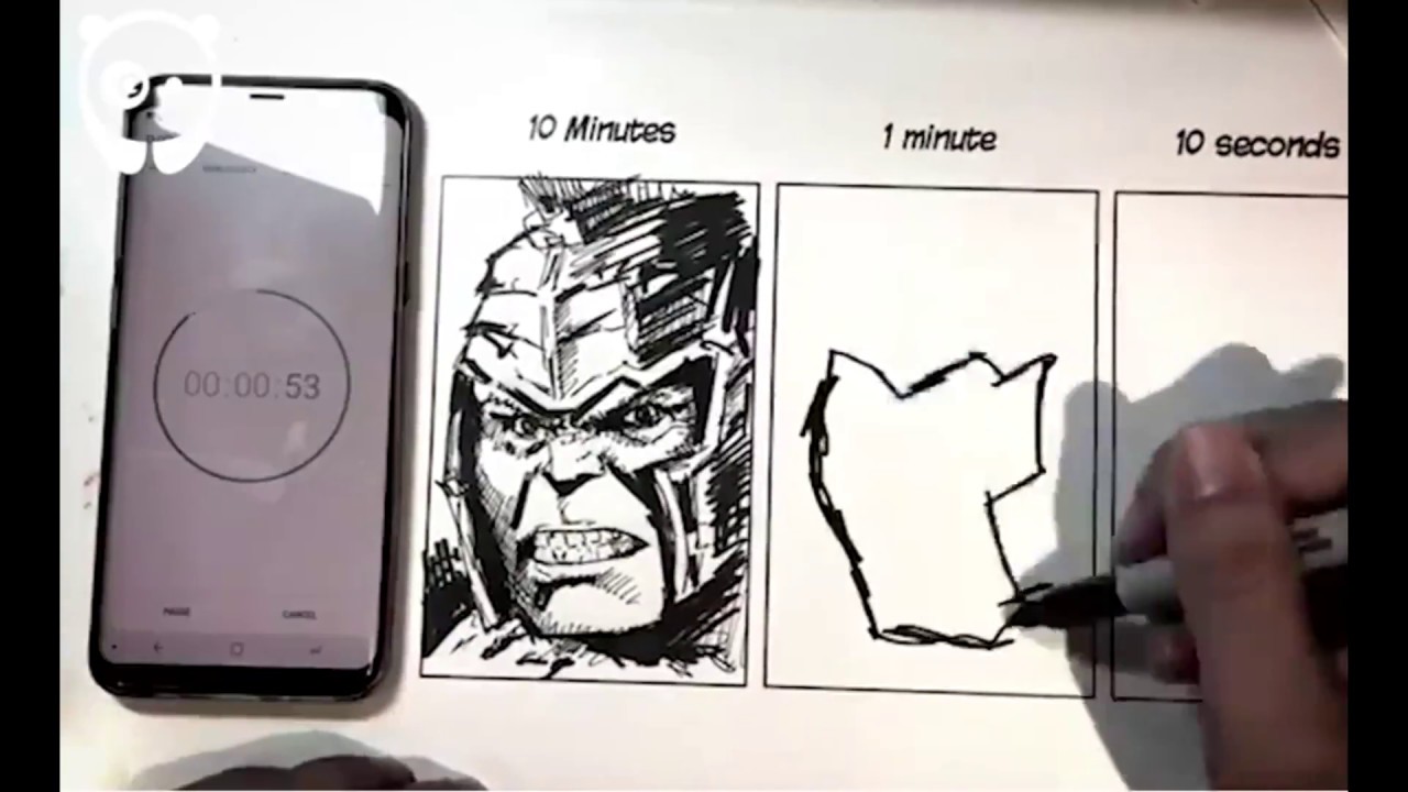 Drawing Challenge !! 10min, 1min & 10sec - YouTube
