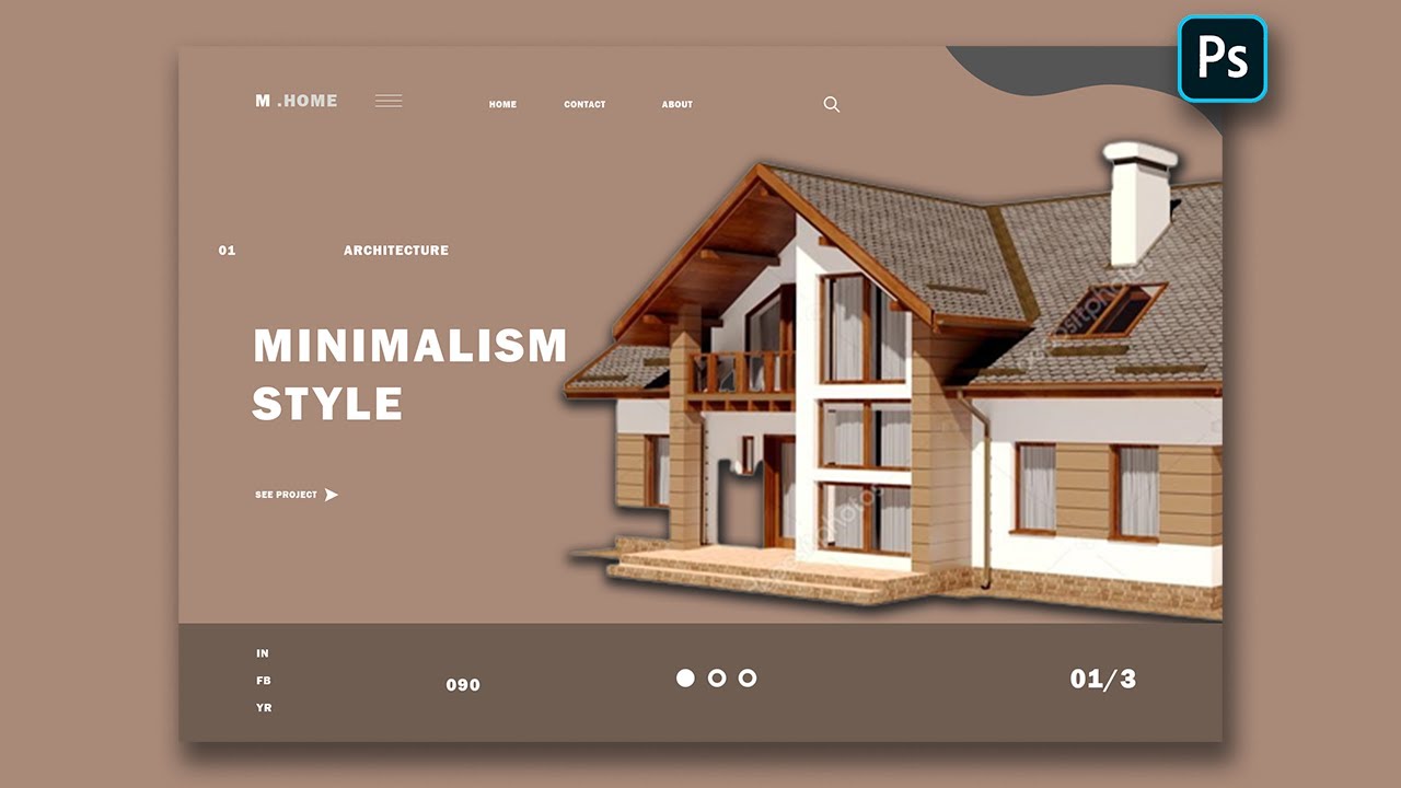 Minimalism House UI Design In Photoshop ( UI/UX ) - YouTube