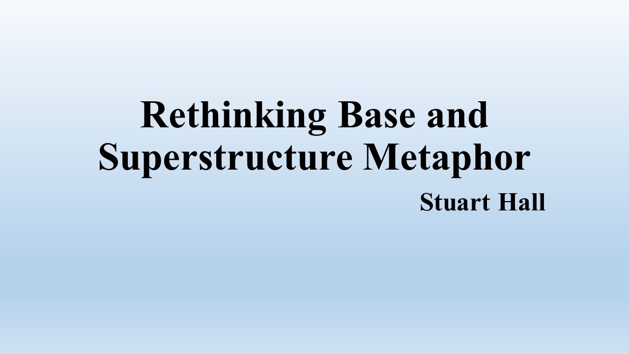 Stuart Hall, "Rethinking Base and Superstructure Metaphor" - YouTube