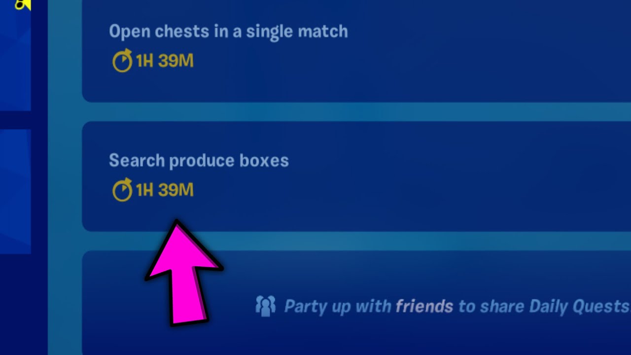 Search produce boxes || Fortnite Daily Quests - YouTube