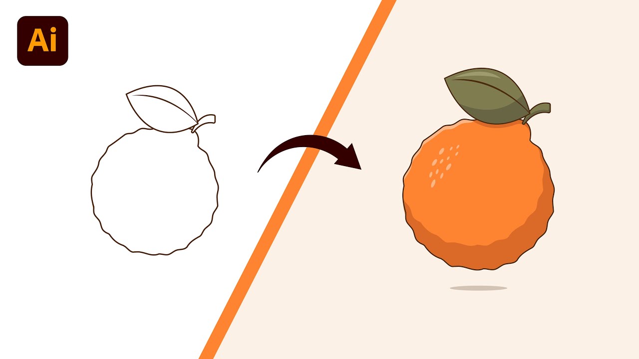 Adobe Illustrator Tutorial - How to Draw an Simple Orange Vector Art ...