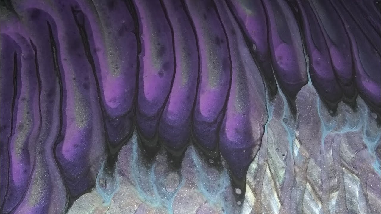 (160) Magical Acrylic pour traveling tree ring with left over paints ...