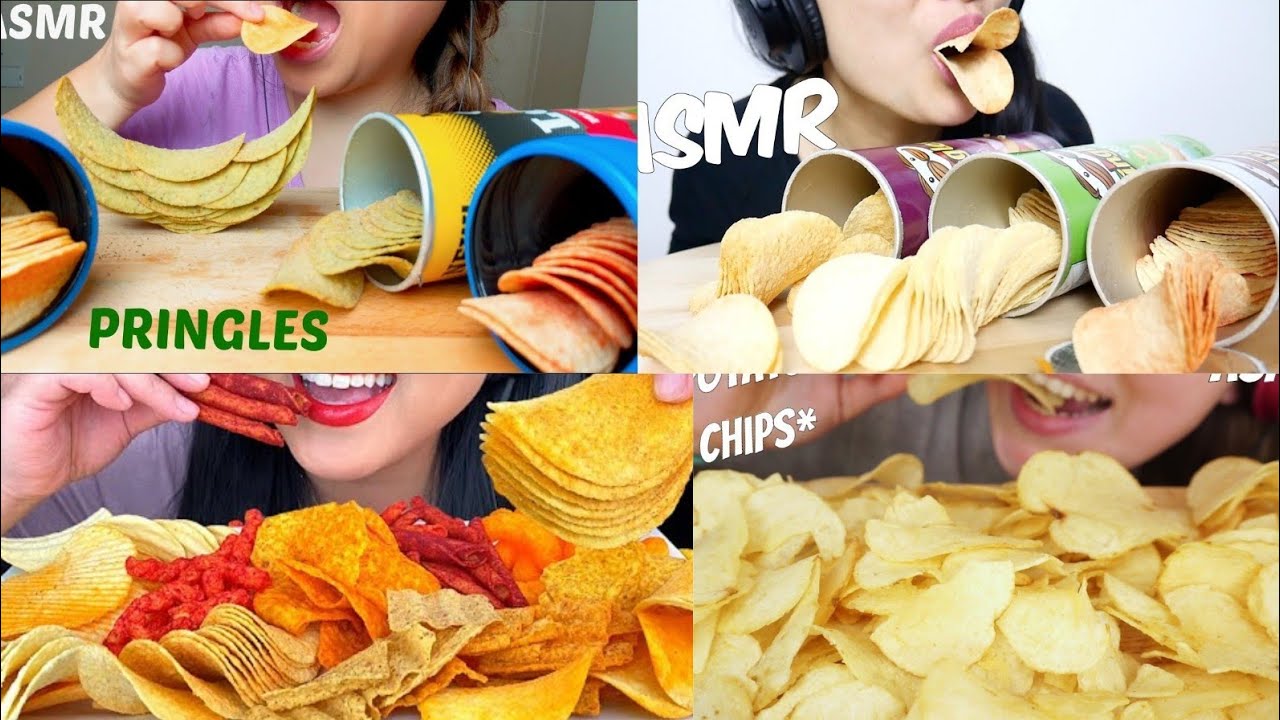 DIFFERENT FLAVORS CHIPS 🥔🥔 ASMR COMPILATION - YouTube