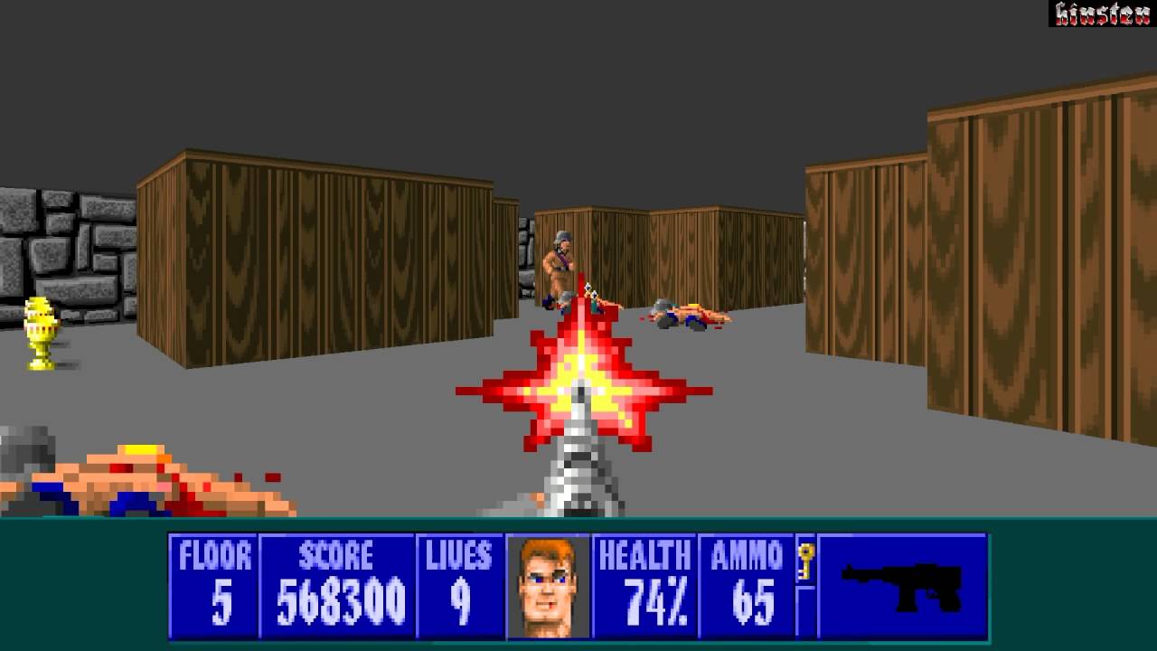 Wolfenstein 3D (ECWolf) Walkthrough Part 06 [PC] (Episode 1) - YouTube