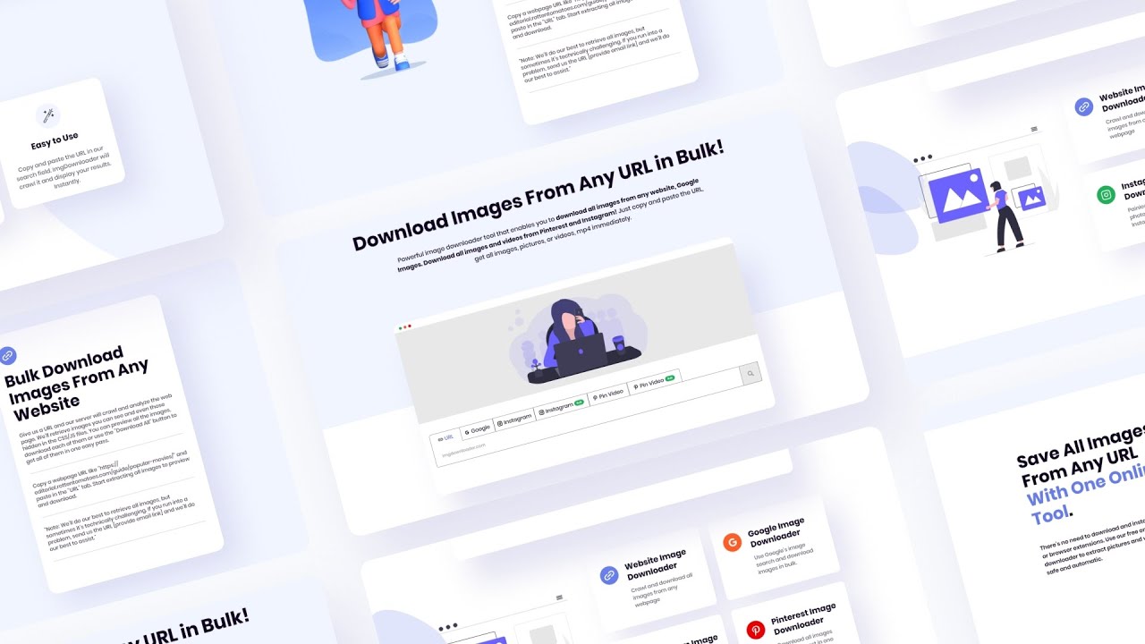 Part 2: Image Downloader Website Landing Page UIUX Design | Adobe XD ...