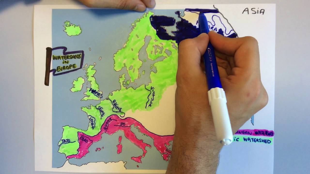 European Watershed Map 926240 | Rivers In Europe | Elisabeth8