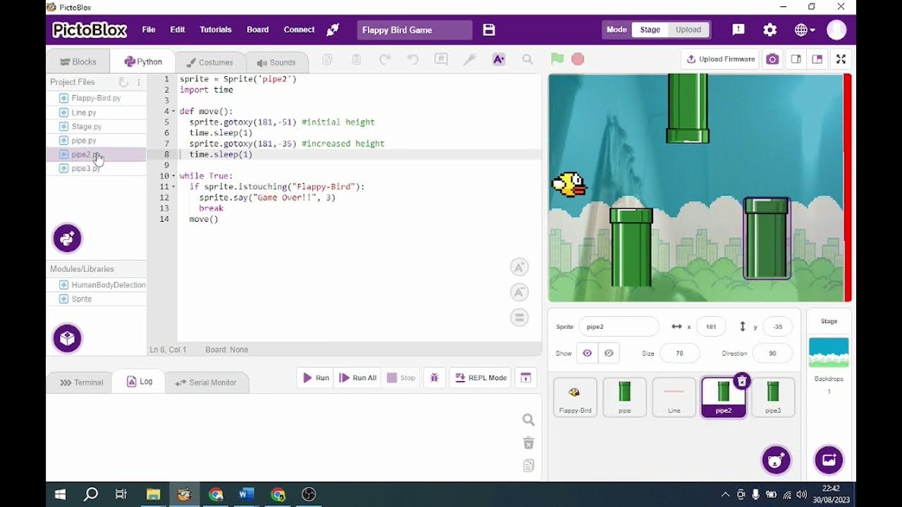 How to design Flappy-Bird Game with Pictoblox - YouTube