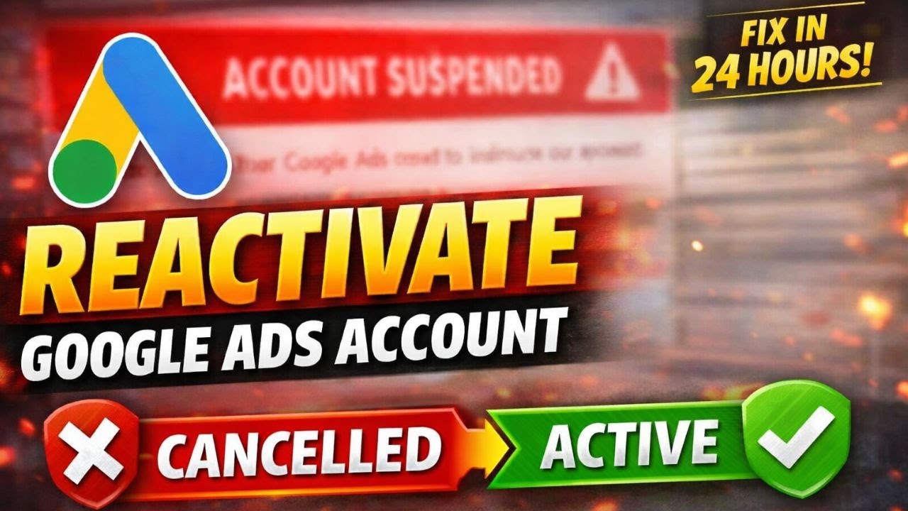How to Reactivate Cancelled Google Ads Account | Reactivate Google Ads ...