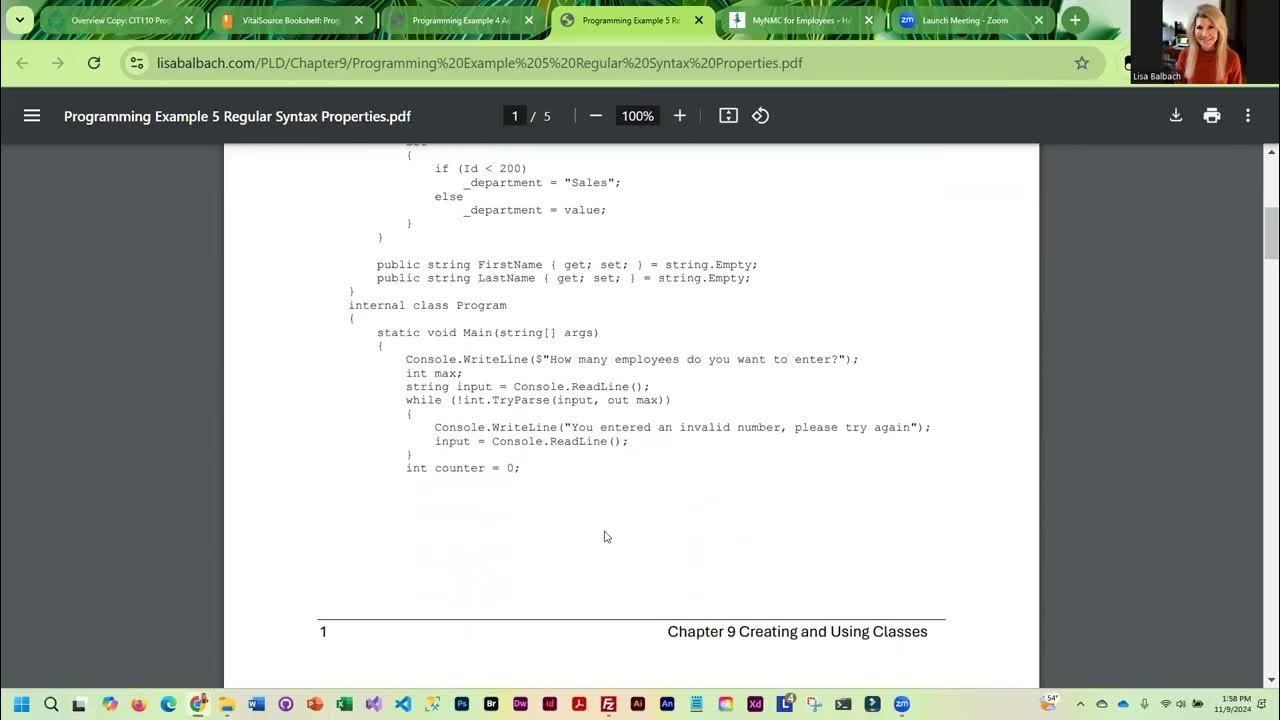 Chapter 9 Part2 Properties, Static Fields and Static Classes - YouTube