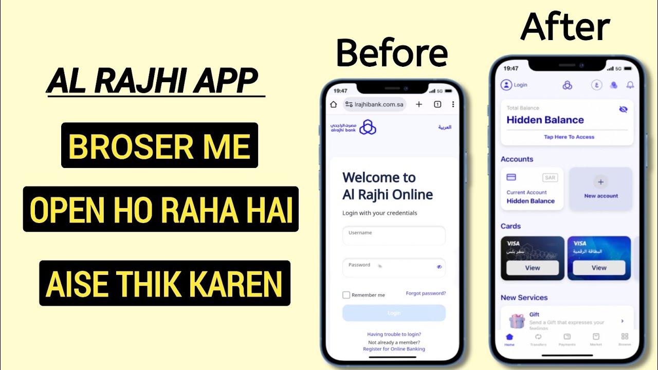 al rajhi app opening problem || al rajhi app browser me open ho raha ...