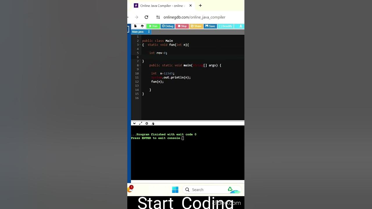 Number Reversal Coding Codingchallenge Java Youtube