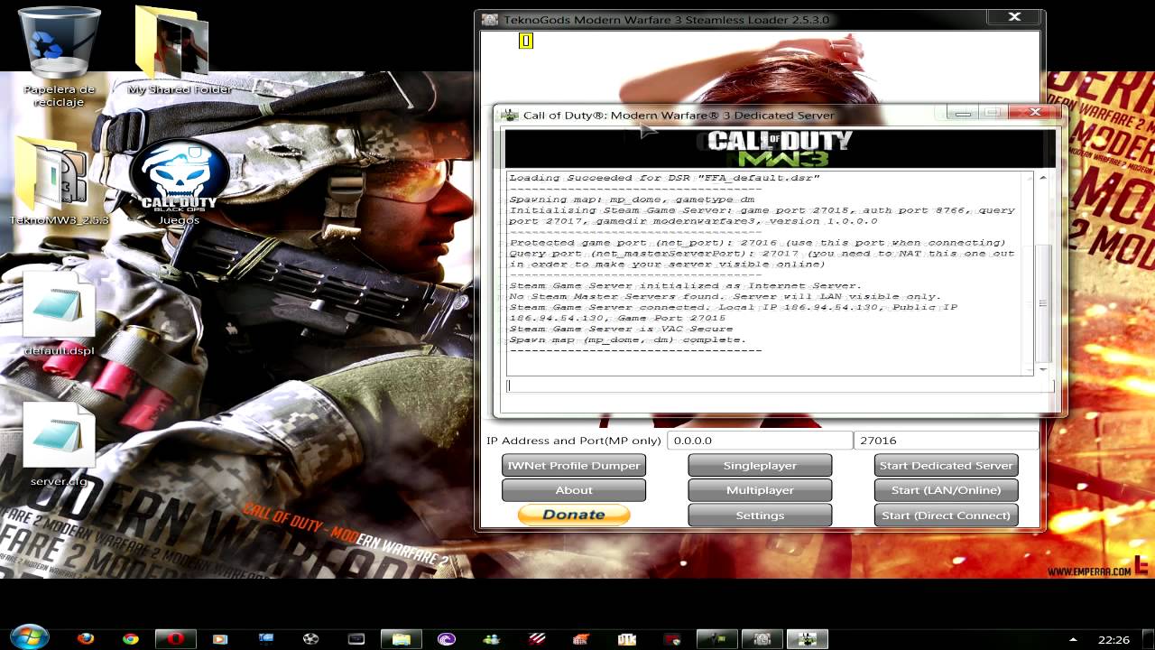 Como Crear Un Servidor dedicado para COD MW3 por teknogods - YouTube