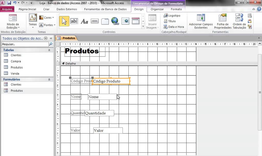 Curso de Access - Aula 09 - Formulário Personalizado - YouTube
