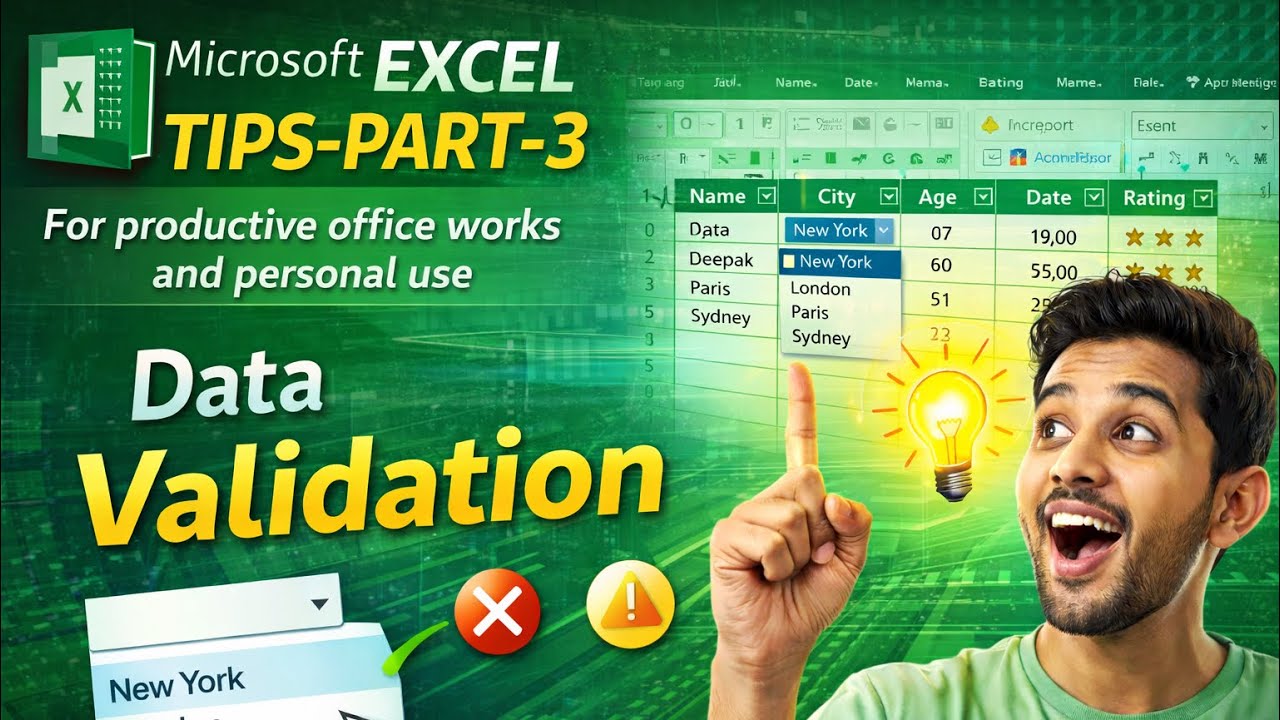 Microsoft Excel Tips-PART-3, for productive office works and personal ...