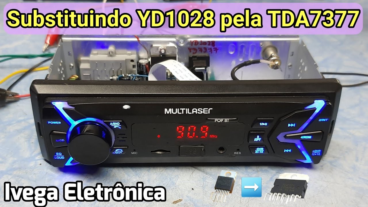 Substituindo saída YD1028 pela TDA7377, aumentando a potência ...
