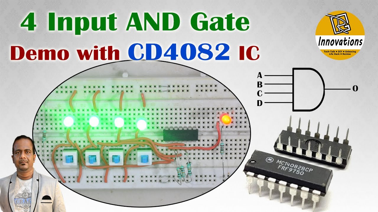 CD4082 IC - Dual Four Input AND Gate IC Practical Demo with Truth Table ...