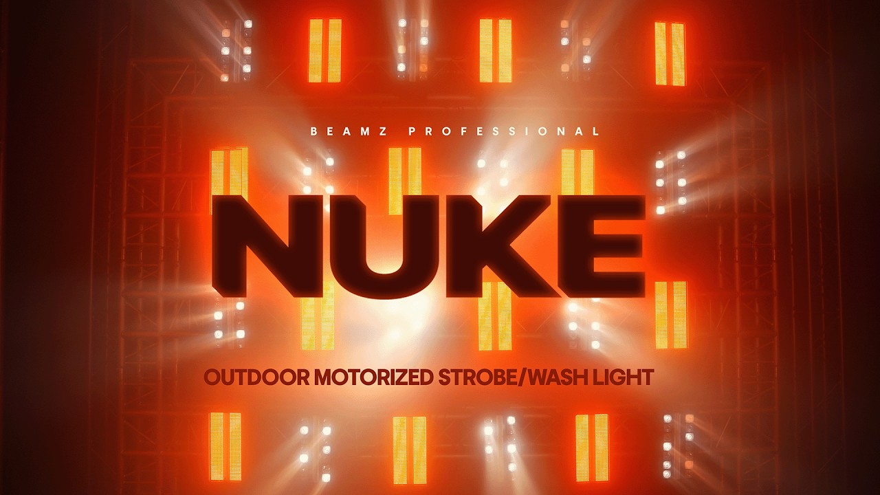 BeamZ Professional NUKE-Series Motorised Strobe/Beam Outdoor Lighting - YouTube