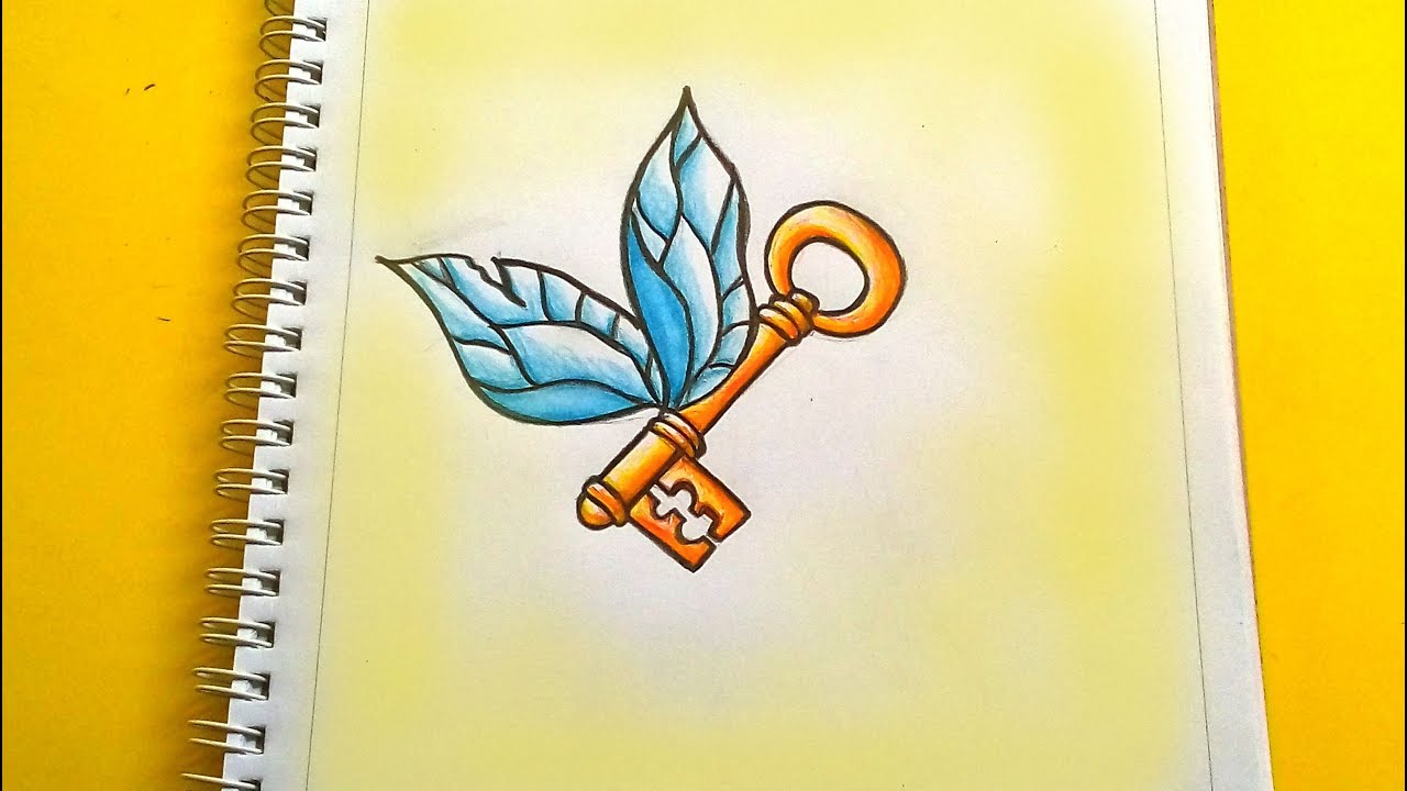 How to draw Winged key from harry potter drawing tutorials🗝️ - YouTube