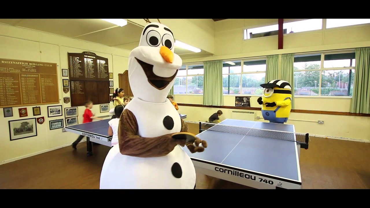 Olaf Vs Minion Table Tennis - YouTube