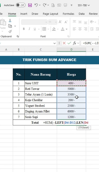 Trik Tersembunyi Fungsi SUM. #excel #tipspraktis #exceltips #exceltricks #microsoft - YouTube