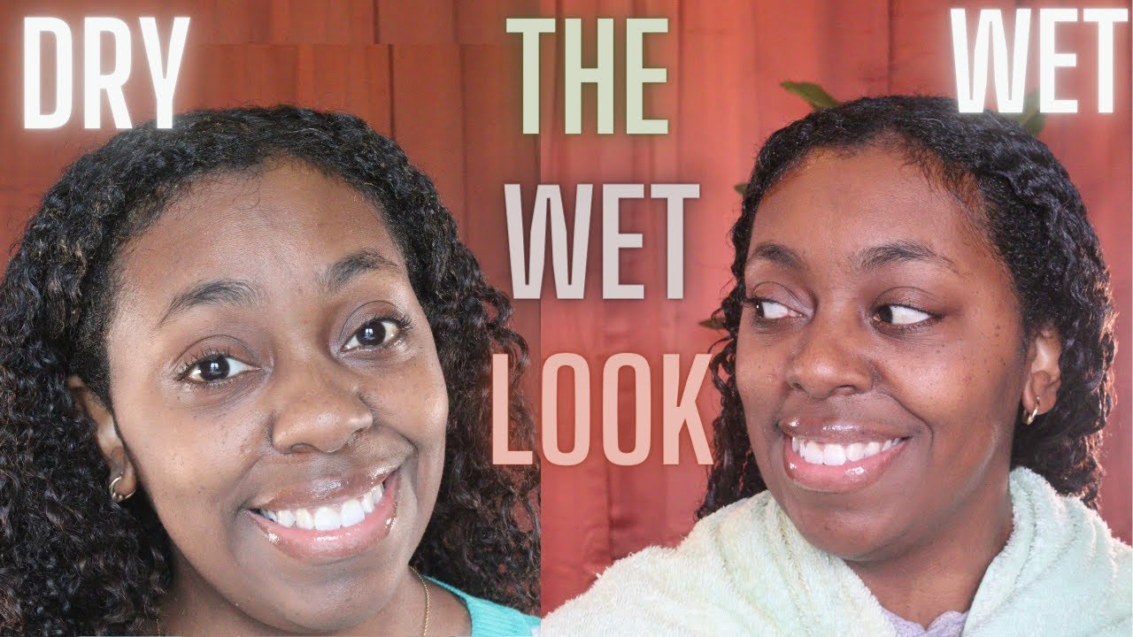 Trying out the "wet look" (dry and wet results) - YouTube