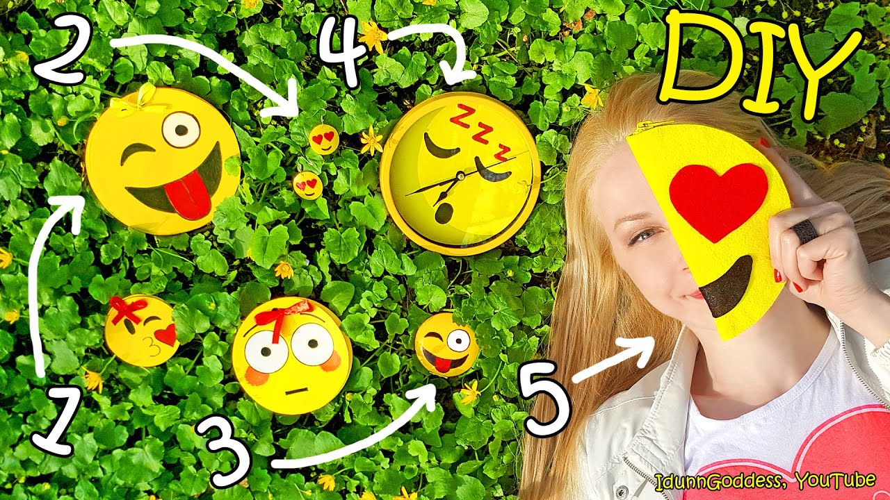 5 DIY Emoji Projects – DIY Emoji Pencil Case, Notepad, Earrings, Wall ...
