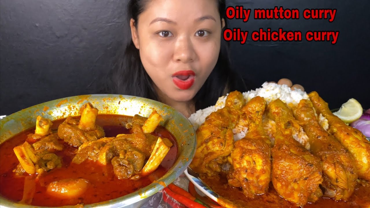 OILY LAL LAL MUTTON JHOL, OILY CHICKEN CURRY WITH RICE EATING | MUTTON ...