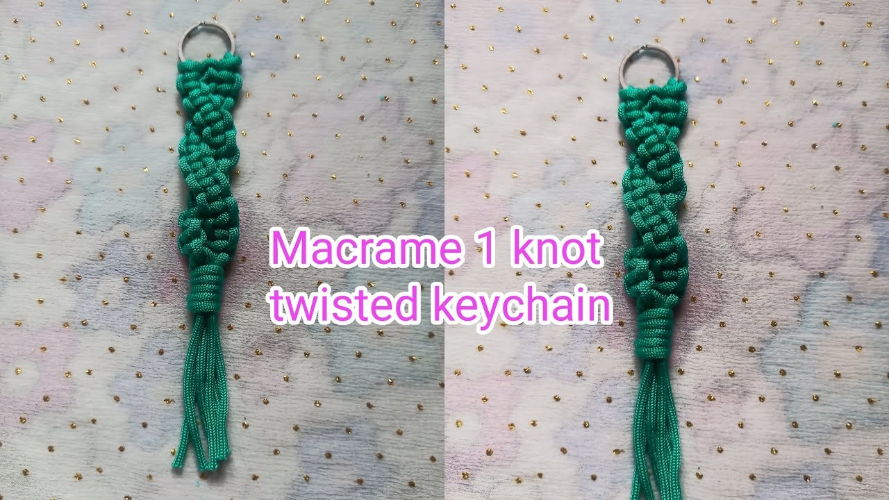#diymacrametutorial /macrame twisted keychain/ #handmadekeychain/learn ...