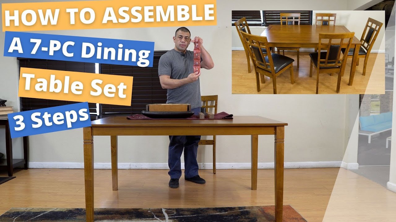 7-Piece Dining Set Assembly – Step-by-Step Instructions - YouTube