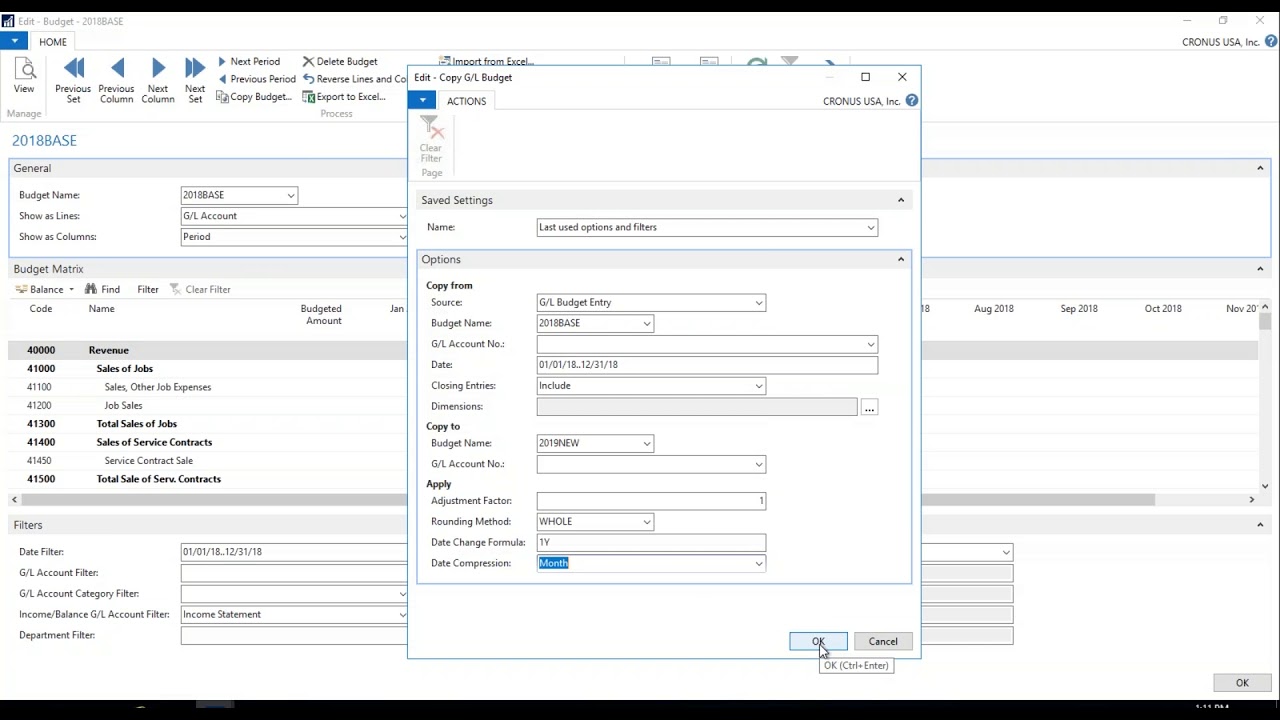 Budgets - Microsoft Dynamics NAV 2018 - YouTube