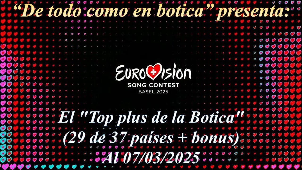 Top ESC 2025 (plus) "de La Botica" (al 07/03, 29 de 37 canciones, y 3 bonus) - YouTube