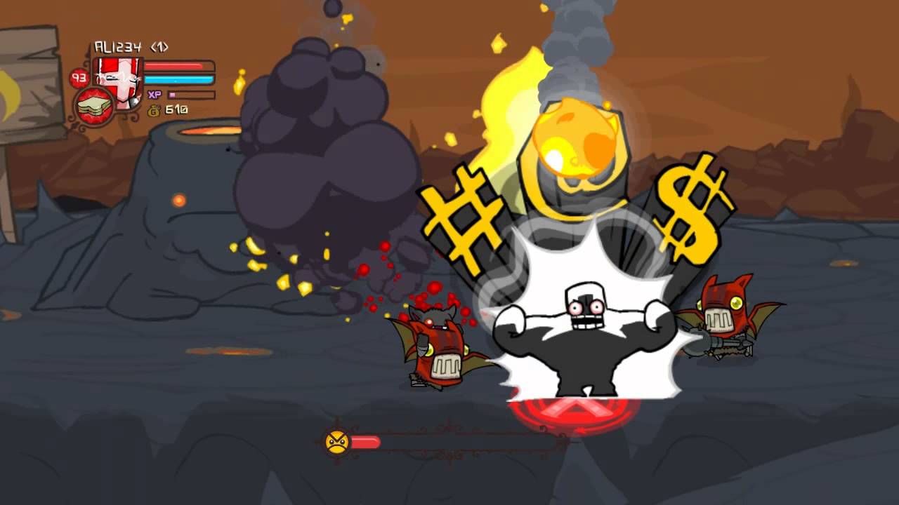 CASTLE CRASHERS VOLCANO BATTLE BOSS HD PC - YouTube