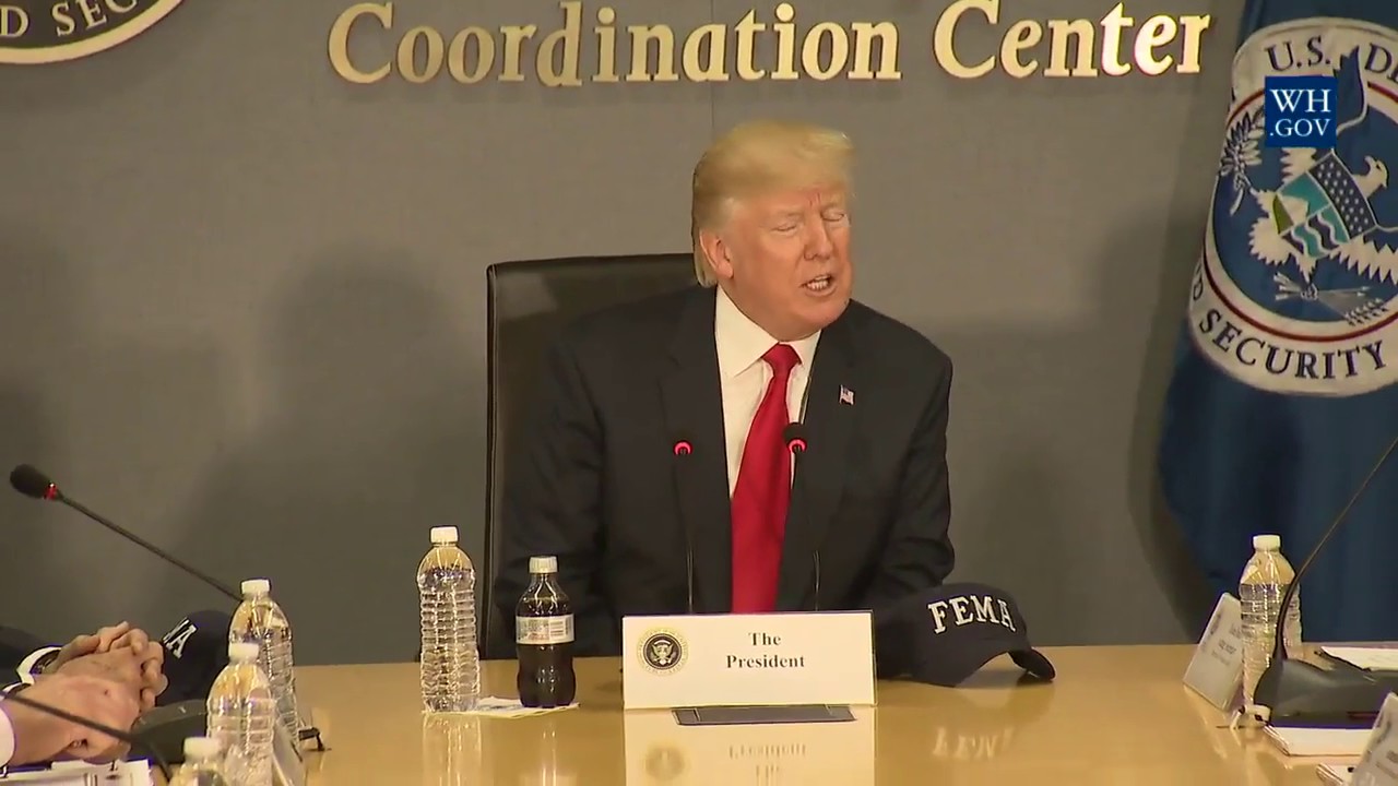 President Trump Holds Meeting at FEMA Headquarters - YouTube