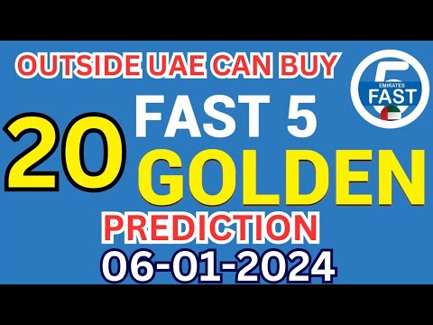 FAST 5 EMIRATES DRAW PREDICTION | 06-01-2024 | SELECT FROM 20 BALL # ...